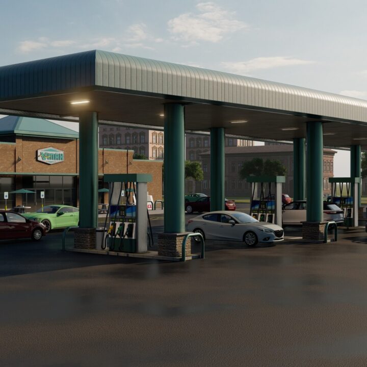 Gas Station Renovation and Restaurant Project Completed with Stunning ...